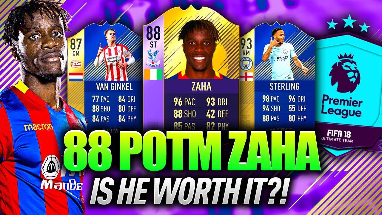 88 POTM ZAHA! IS HE WORTH IT?! FIFA 18 PL POTM SQUAD BUILDER! - YouTube