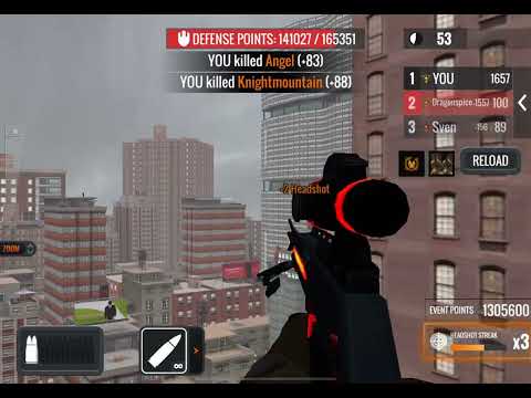 30 kills on easy opponents 3 shot kills - Sniper 3D PVP