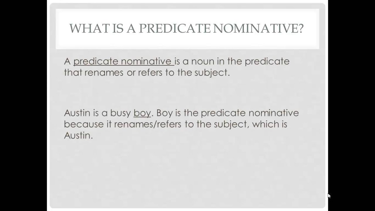 Predicate Adjectives and Predicate Nominative - YouTube