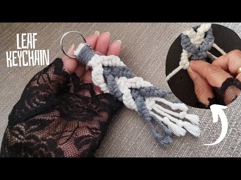 Pastime Creation/ easy macrame leaf keychain diy tutorial. - YouTube
