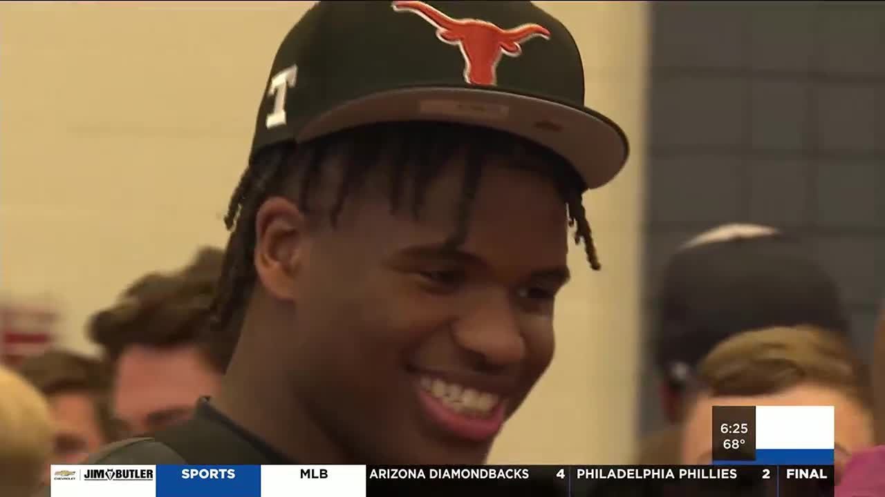 SLUH football athlete Ryan Wingo commits to Texas - YouTube