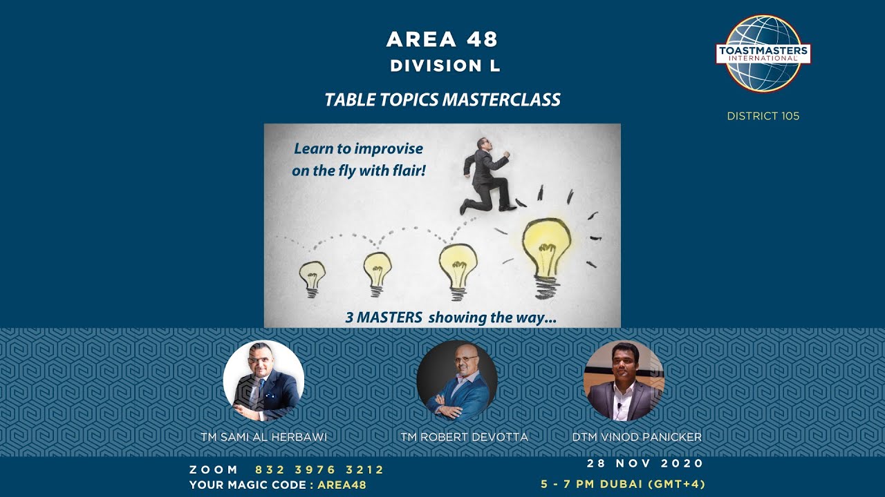 AREA 48 Division L - Table Topics MasterClass - YouTube