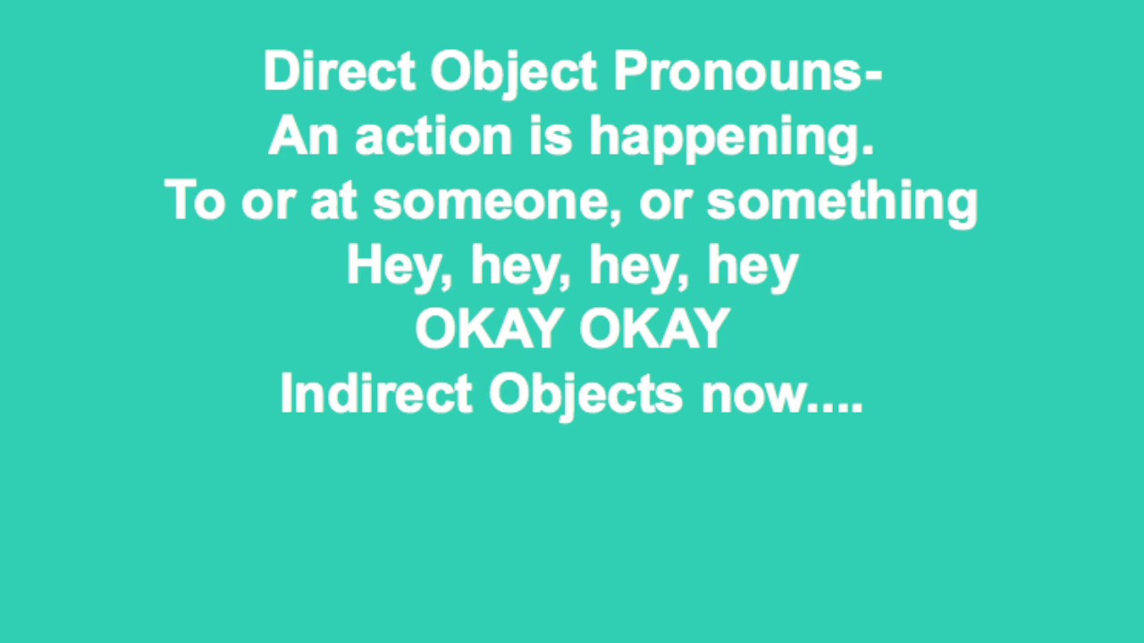 Direct and Indirect Object Pronouns Music Video - YouTube