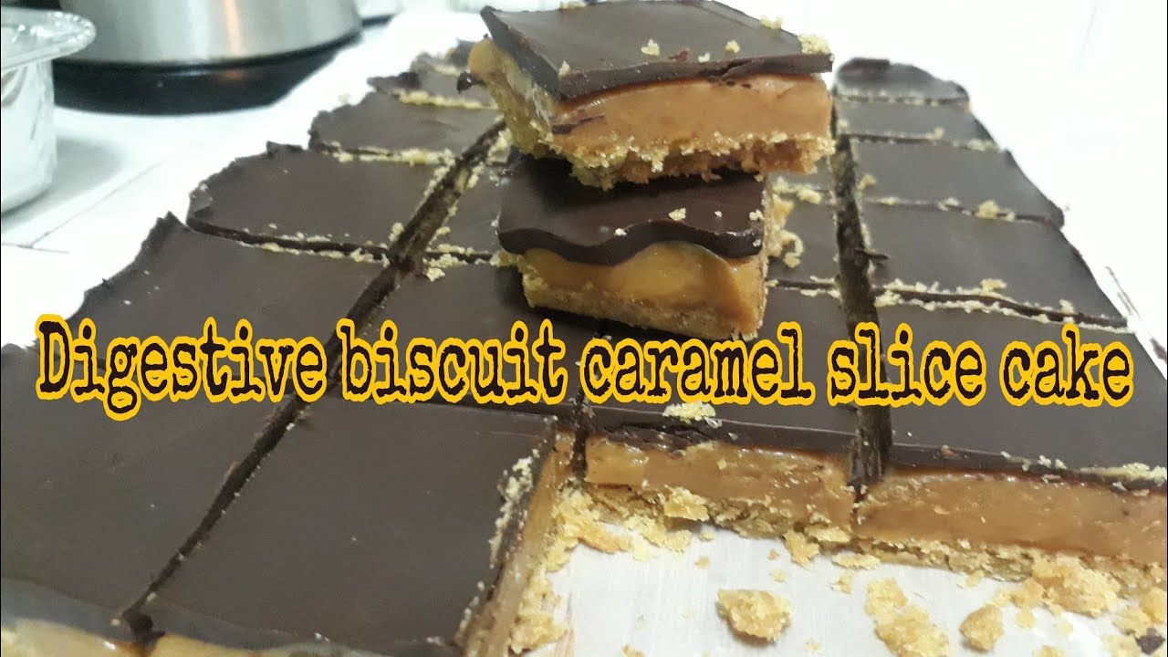 No bake Digestive Biscuit Caramel Slice Cake - YouTube