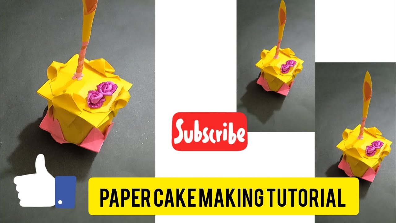 how to make a paper cake/🎂/paper cake making/ paper cake craft - YouTube