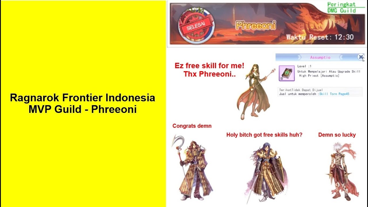 Free skills from MVP Guild Phreeoni - Ragnarok Frontier Indonesia - YouTube