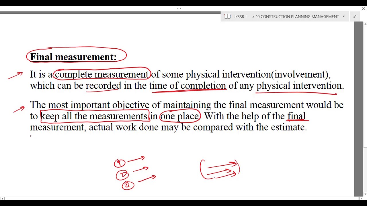 MEASUREMENT BOOK WITH SAMPLE, RECORDING MEASUREMENT BOOK (CONSTRUCTION ...