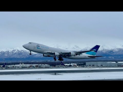 Runway 33 Takeoffs at Anchorage Airport | 777, 747, C-130, MD-83 Heavy ...