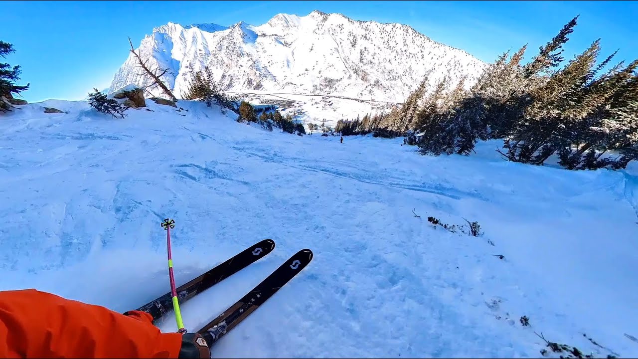Skiing High Rustler in Fun Wind Buff at Alta, UT - YouTube