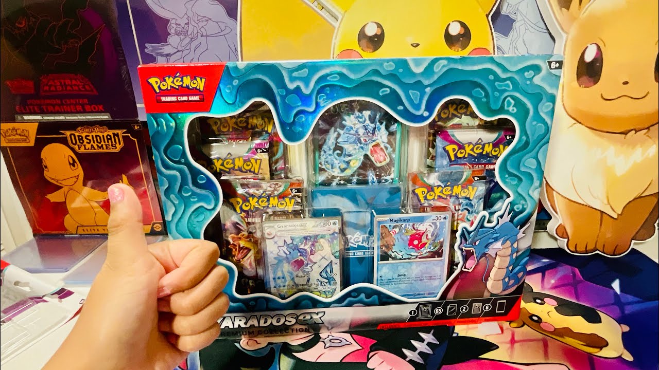 Gyarados EX premium collection box opening! (GameStop) exclusive - YouTube