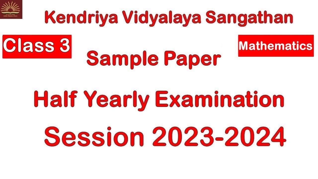 Half Yearly Exam Question Paper | Class-3 Maths |2023 CBSE | NCERT ...