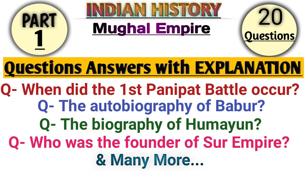 Indian History GK || Mughal Empire History || GK In English || GK For ...