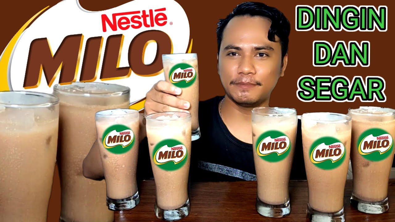 SUEGERR DINGIN !! MUKBANG 6 GELAS ES MILO COKLAT - YouTube