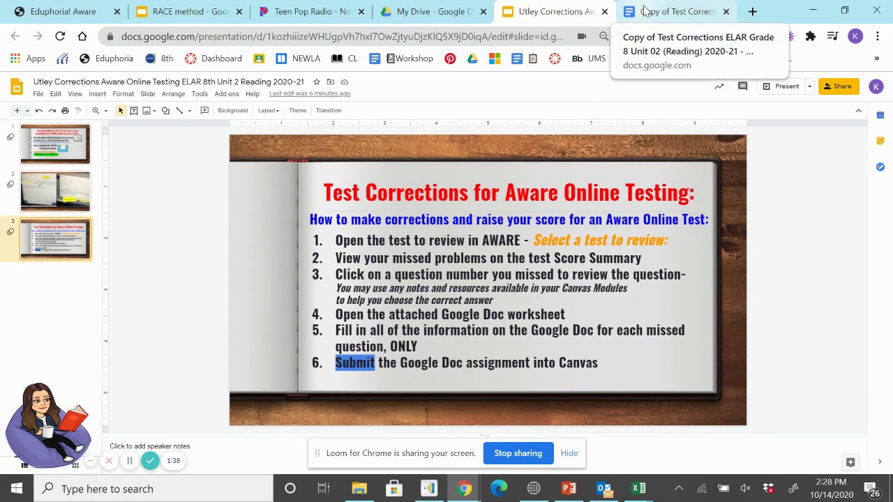 1 Utley Corrections Aware Online Testing ELAR 8th Unit 2 Reading 2020 ...