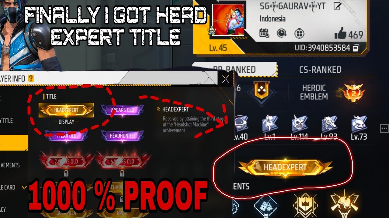 HOW TO EQUIP HEAD EXPERT TITLE | FINALLY I GOT HEAD EXPERT TITLE | #viral #trending #freefire # ...