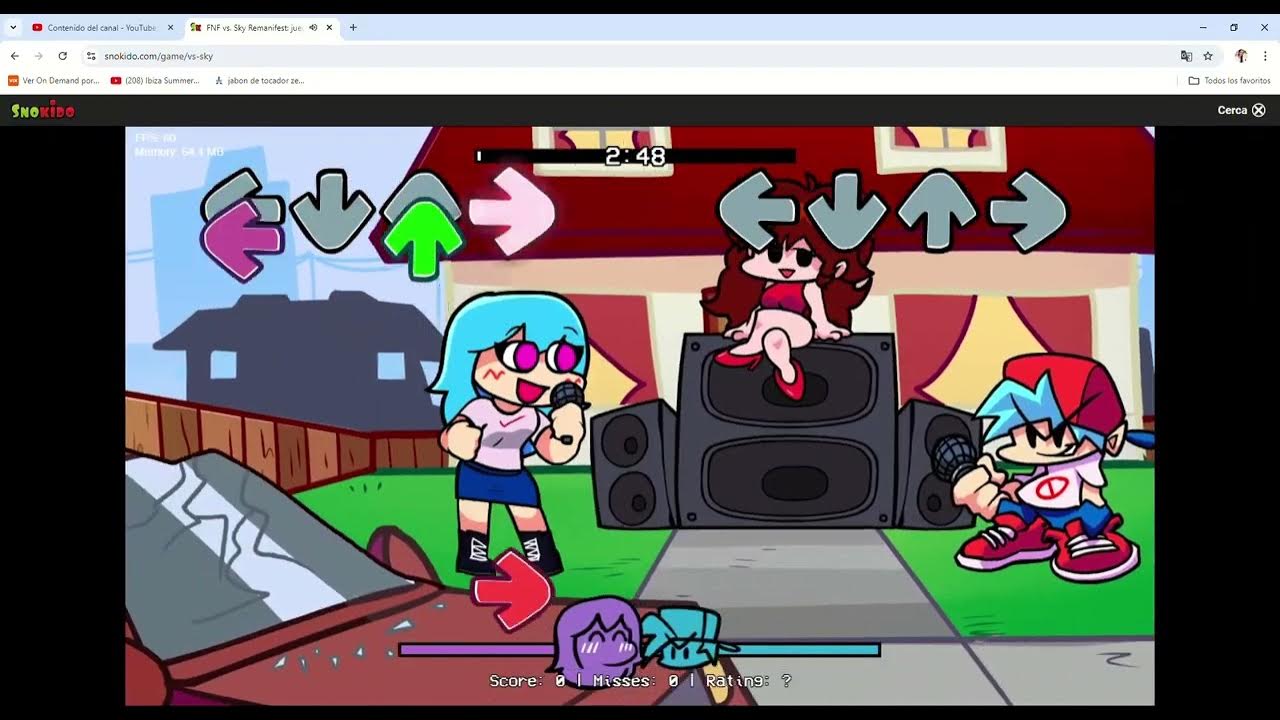 FNF vs Sky Remanifest casi todas las canciones con sick! - YouTube