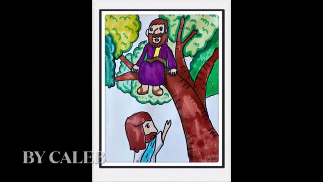 How to Draw Zacchaeus Climbs a Tree // Bible Story Drawing #Sunday ...