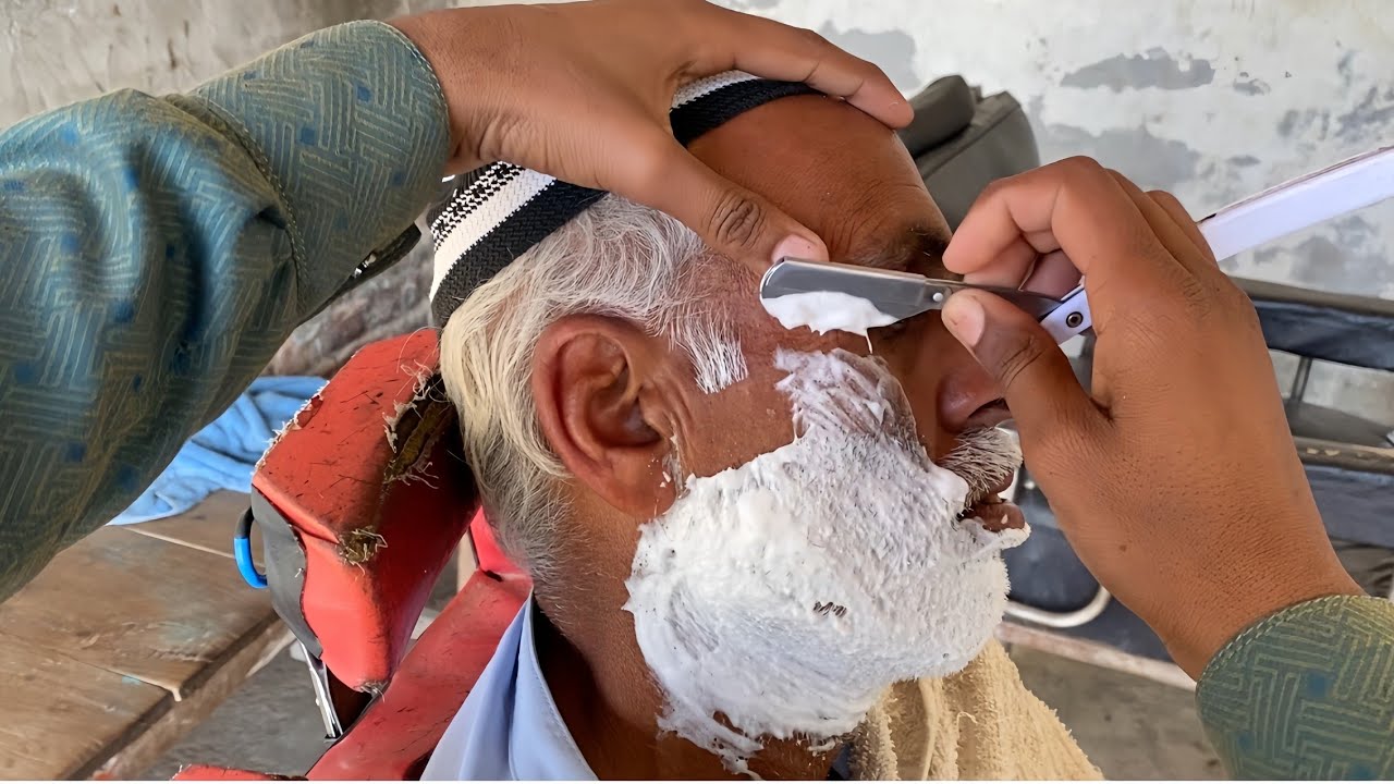 ASMR Fast Shave with Straight Razor In Barbershop | Hair Transformation ...