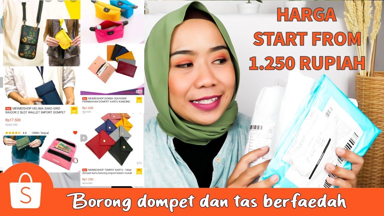 SHOPEE HAUL TRY ON DOMPET DAN TAS HP TERMURAH DI SHOPEE - YouTube