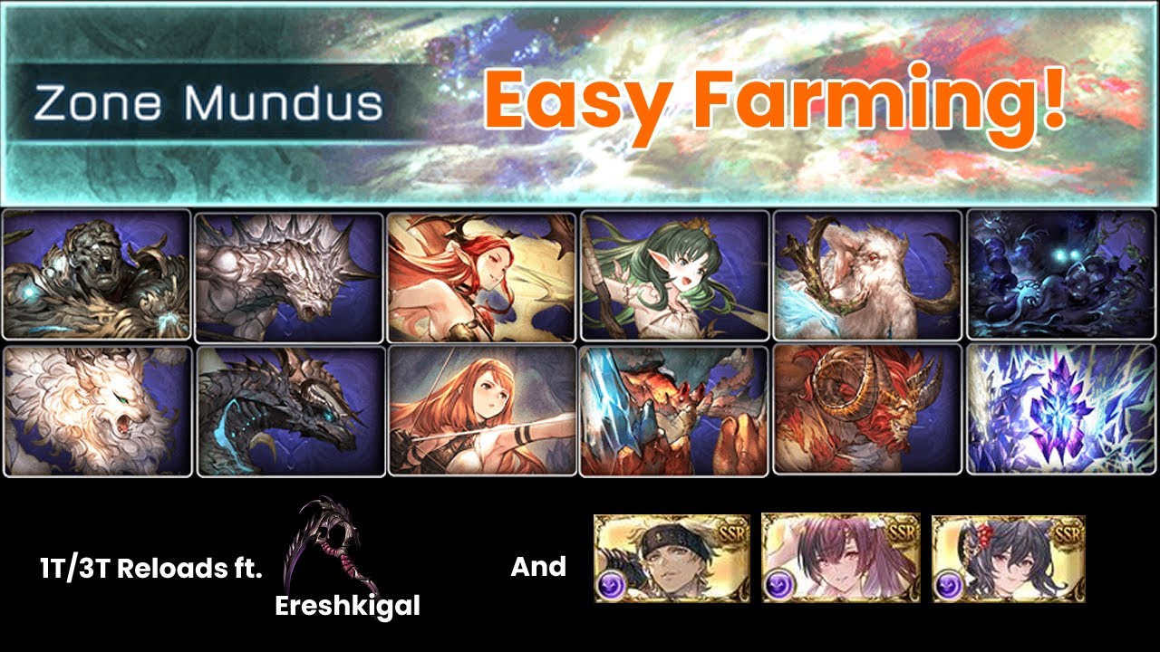 [GBF] Quick Zone Mundus Farming Ft. Ereshkigal, Bowman, Meg (summer ...