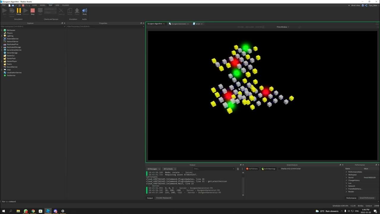 Dungeon Generation Algorithm Demonstration Roblox Youtube