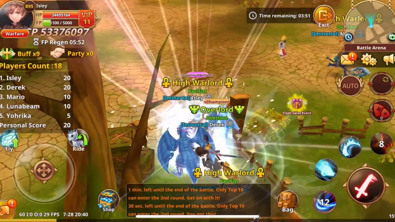 FlyFF Legacy Battle Arena 7/28/19 - YouTube