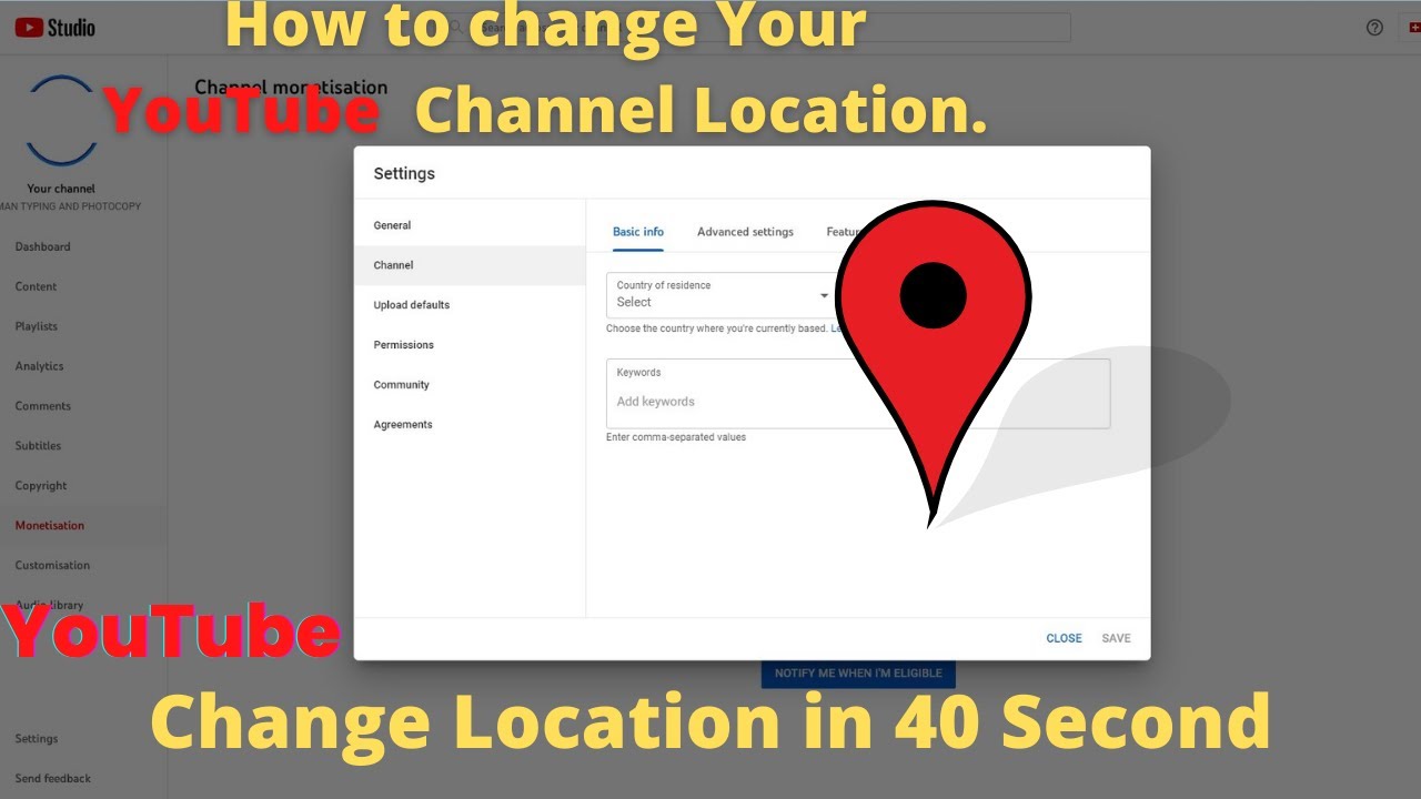 How to change location YouTube Channel. কিভাবে ইউটিউব এর লোকেশন ...