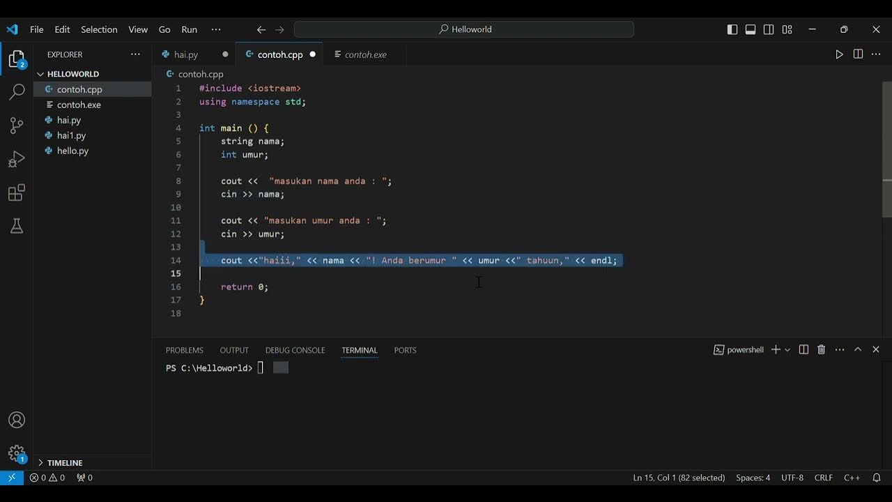 membuat program Input//Output Sederhana - YouTube