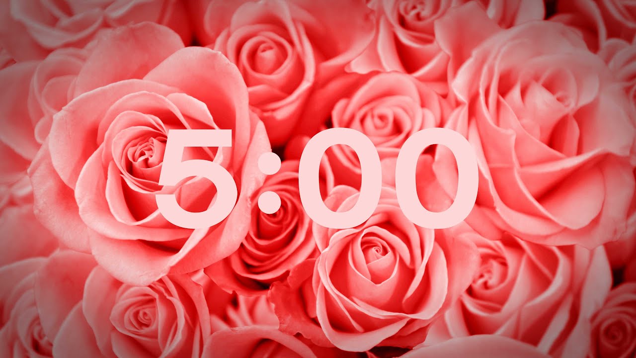 Pink Roses 5 Min Timer With Alarm with 10 second countdown - YouTube