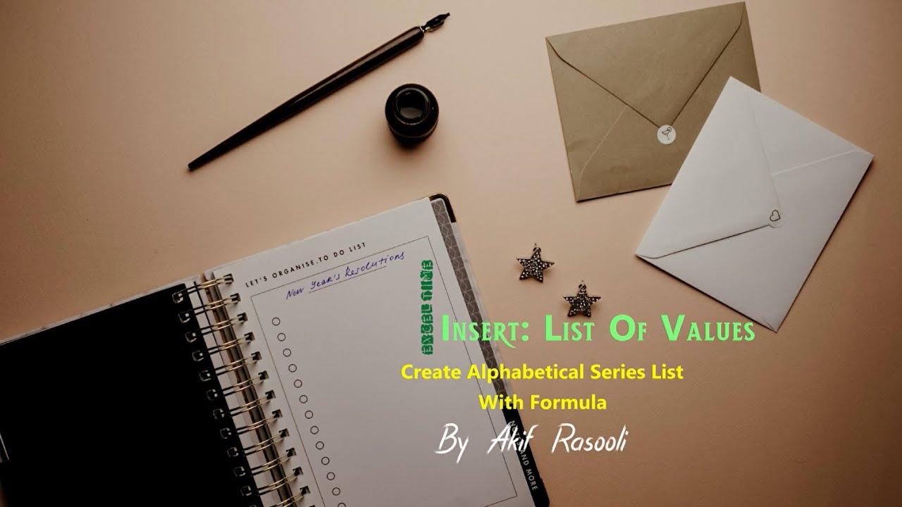Create Alphabetical Series List With Formula - YouTube