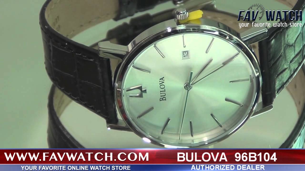 Mens Bulova watch 96B104 with black leather strap. - YouTube