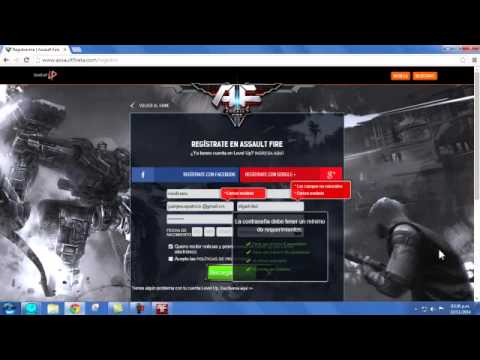 como registrarse en asault fire - YouTube