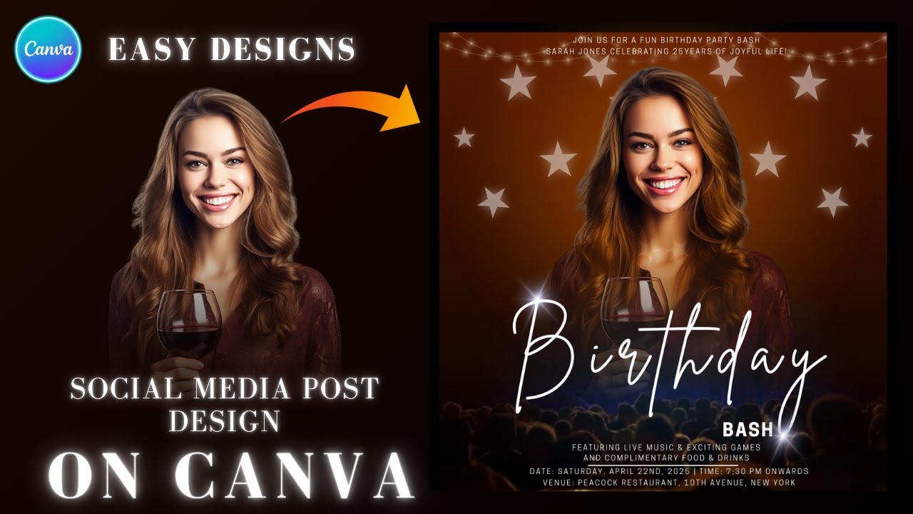 Create Stunning Social Media Post Design Using Canva Tutorial - YouTube