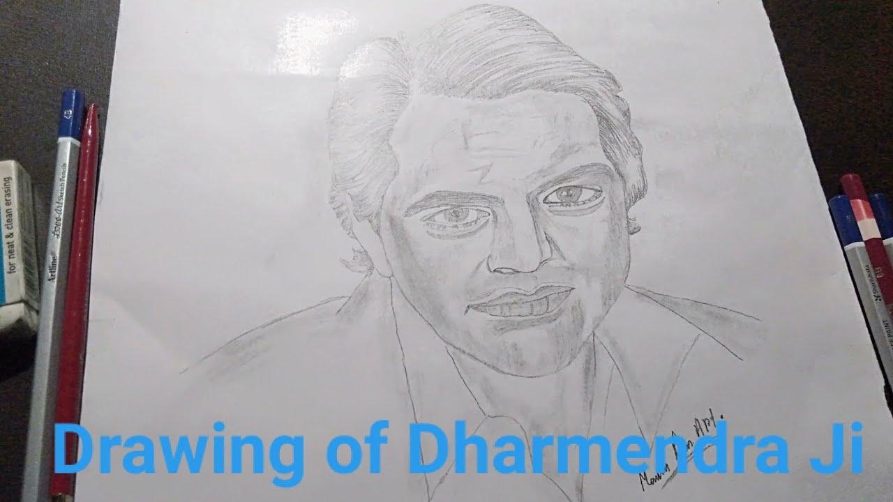 Dharmendra Drawing with pencil sketch//Easy step by step for beginners ...