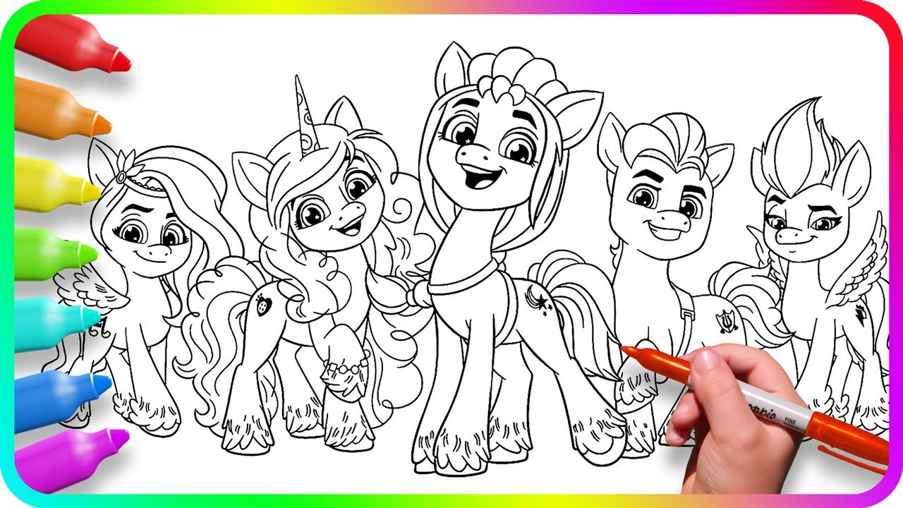 Coloring Pages MY LITTLE PONY - Gen 5 / Easy Drawing Tutorial Art. How ...