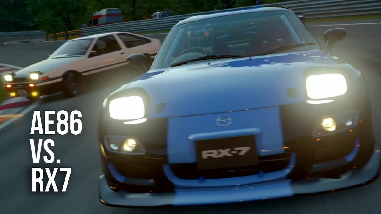 Gran Turismo 7 Initial D Touge Battle ae86 vs. Rx7 - YouTube