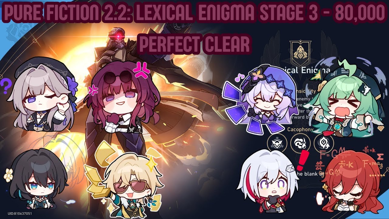 Honkai Star Rail: Pure Fiction 2.2 - Lexical Enigma Stage 3 - 80k ...