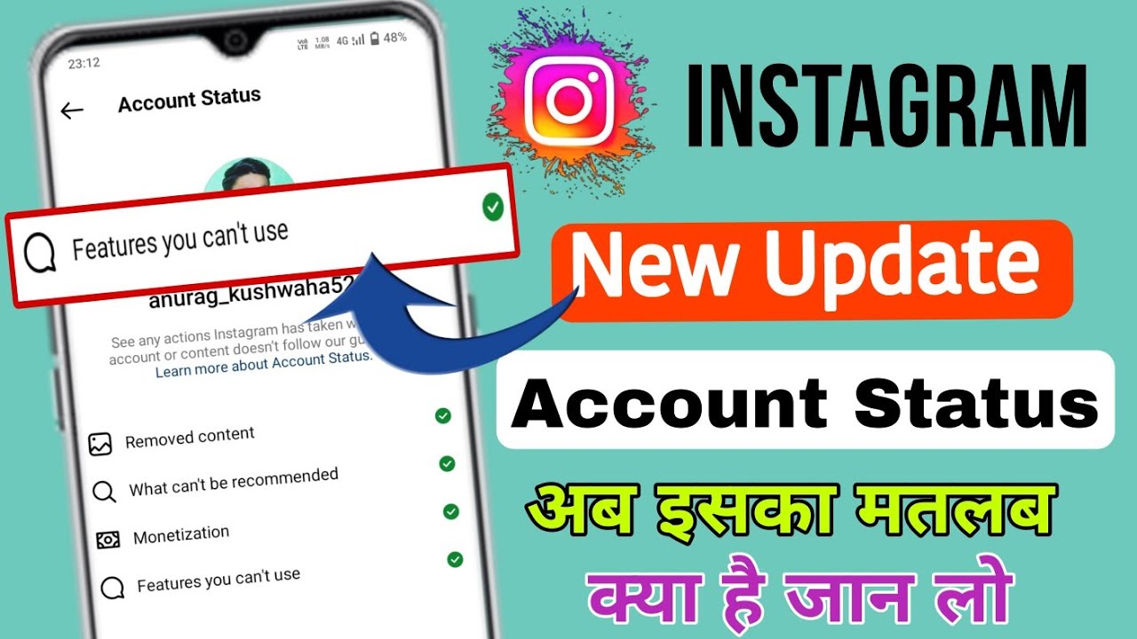 Features You can't use Instagram account status | Instagram account ...