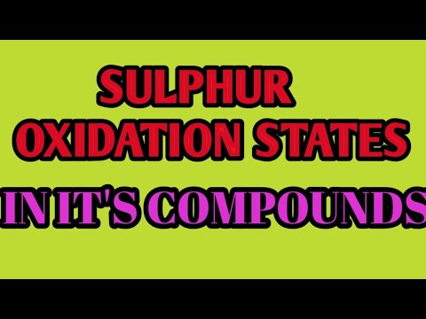 OXIDATION STATES OF SULPHUR CBSE NEET BSC INORGANIC CHEMISTRY - YouTube