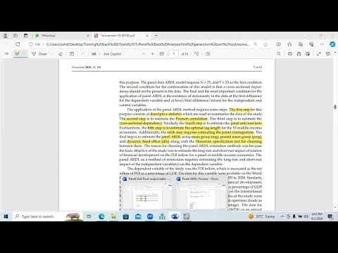 Stata Training Day-18: Panel ARDL step by step Process - YouTube
