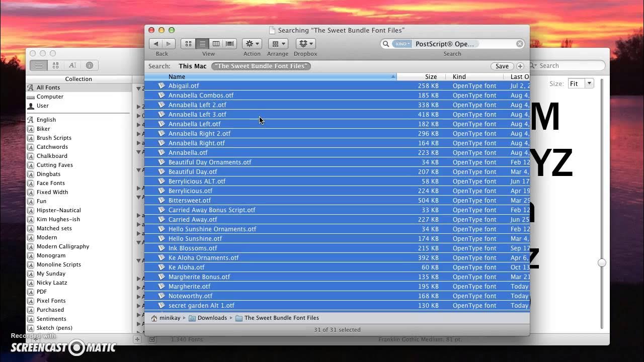 Installing a font bundle on a Mac - YouTube