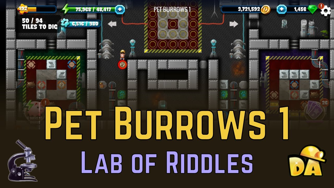 Pet Burrows 1 - Lab of Riddles - Diggy's Adventure - YouTube