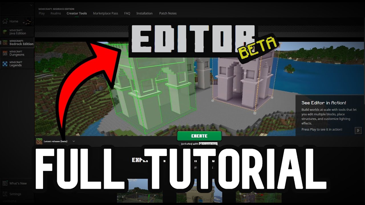 Minecraft Editor Beta FULL TUTORIAL - YouTube