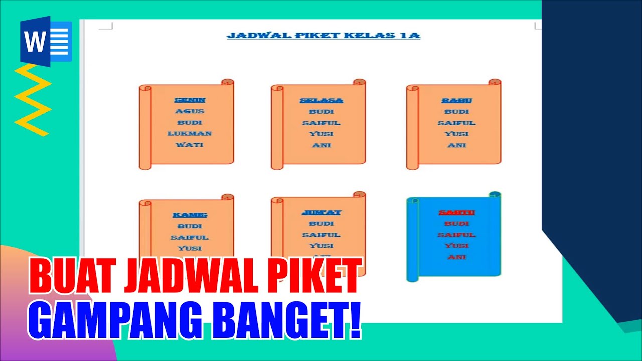 Cara Membuat Jadwal Piket di Microsoft Word yang Baik dan Benar - YouTube Cara Membuat Jadwal Piket di Microsoft Word yang Baik dan Benar - YouTube