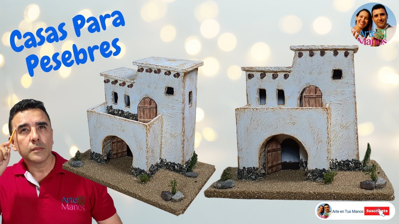 🔴Cómo Hacer CASAS Para BELENES, PESEBRES En Cartón, FÁCILES Con Arte en ...