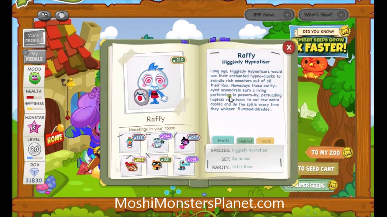 Moshi Monsters Raffy Moshling Cheats - New Moshling - YouTube