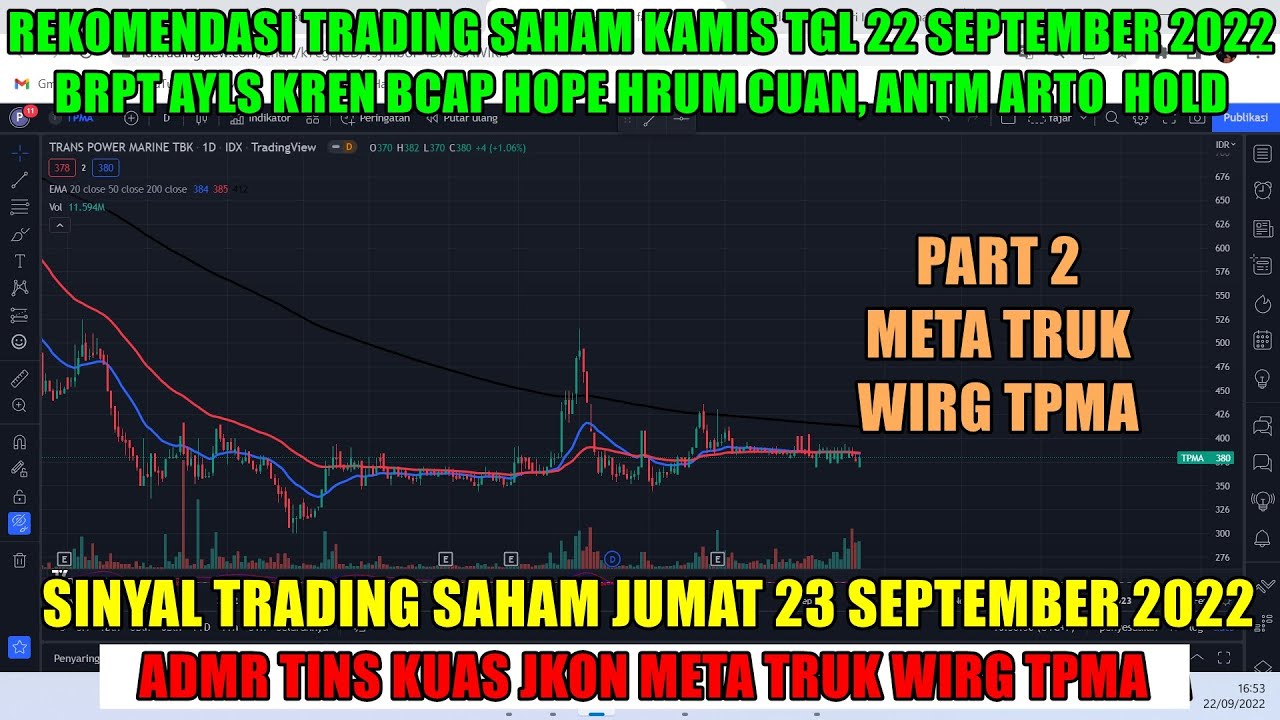 🆕PART 2 Sinyal Jumat 23 September2022 Rekomendasi saham scalping ...