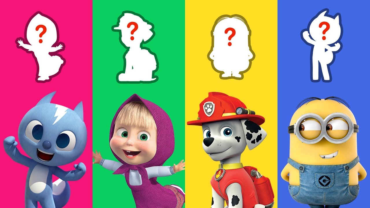 Learn Shapes With Paw Patrol, Minions, Mini Force, Masha & The Bear For ...