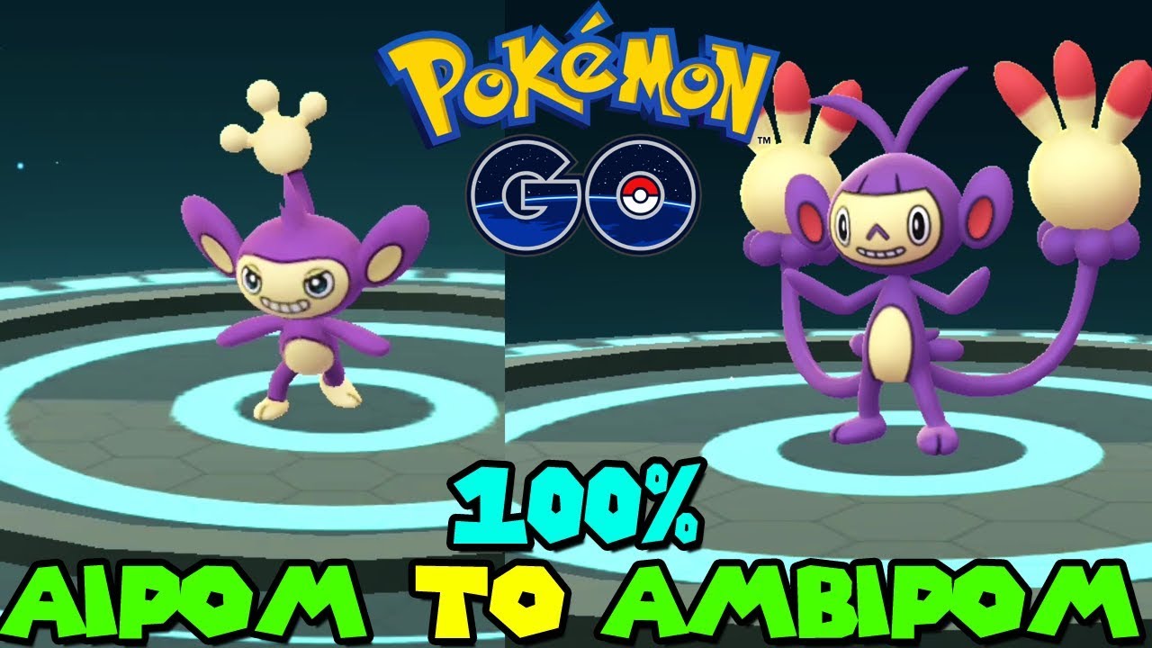 PERFECT IV AIPOM TO AMBIPOM EVOLUTION IN POKEMON GO - YouTube