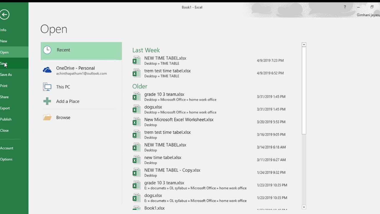 Book1 Excel working - YouTube
